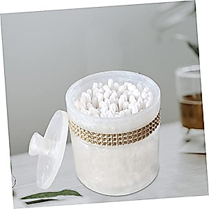 Cabilock Resin Swab Box Decor Storage Boxes with Lids Makeup Storage Organizer Box 5pcs Bathroom Canisters Jars Hair Band Holder Makeup Cotton Storage Jar Cotton Pad Container