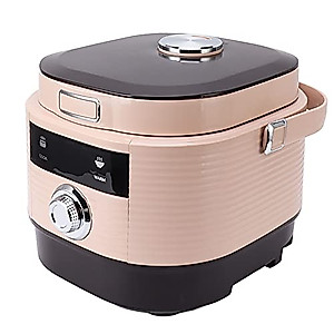 Rice Cooker, 3D Circulating Heating Anti Stick Coating 5L Large Capacity Over Voltage Protection Slow Cooker for Kitchen (EU Plug)