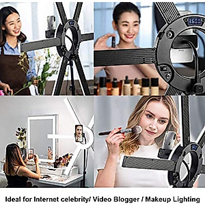 GVM Great Video Maker 600S LED Ring Light, 90W Dimmable Led Video Light Kit with Detachable Light Bars, Photography Lighting Led Video Lighting Kit for Live Broadcast, YouTube, CRI 97+ 3200K-5600K