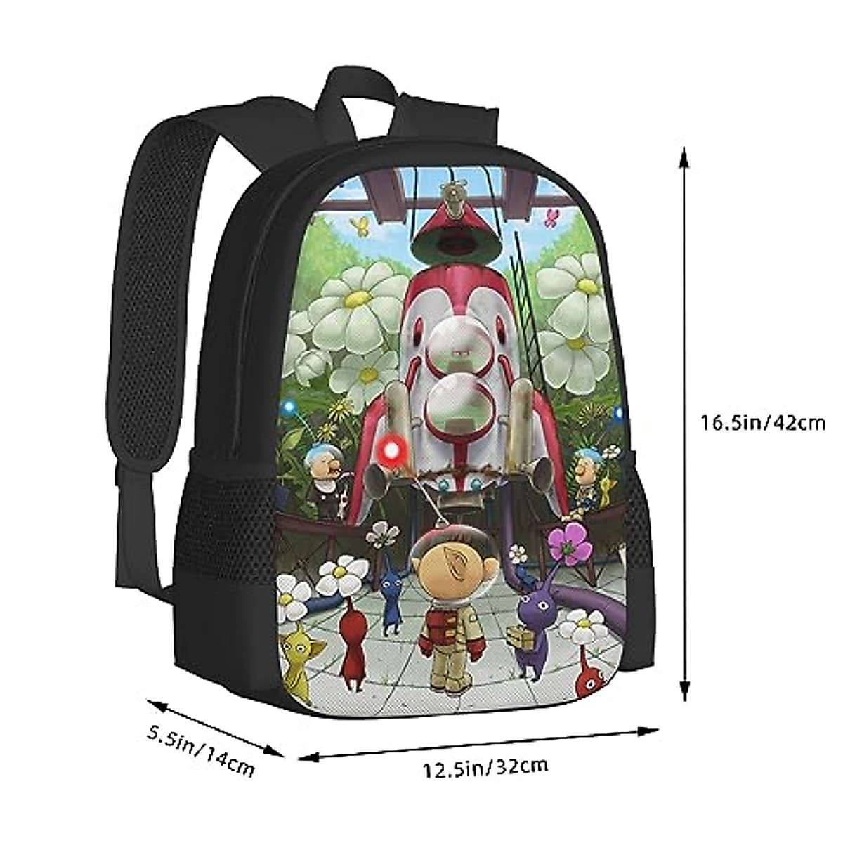 RACEK Pik-min Backpack Cartoon Laptop Backpacks Lightweight Fashion Travel Daypack Large Capacity Multifunction Adjustable Straps Bags For Women Men