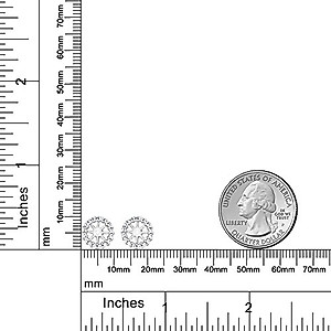 Gem Stone King 925 Sterling Silver White Zirconia Women Earring Jackets For 7.00MM Round Cut Studs