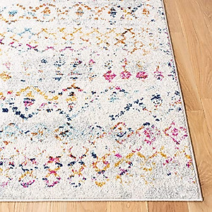 SAFAVIEH Tulum Collection 8' x 10' Ivory/Gold TUL240F Moroccan Boho Distressed Non-Shedding Living Room Bedroom Dining Home Office Area Rug