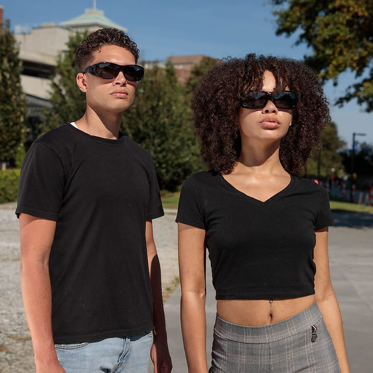 LensCovers Large Polarized Wraparound Sunglasses | Wear Over Sunglasses to Cover Eyeglasses or Prescription Glasses | Black Frame with Reflective; Fitover for Glasses Up to 5 3/4'' X 2''