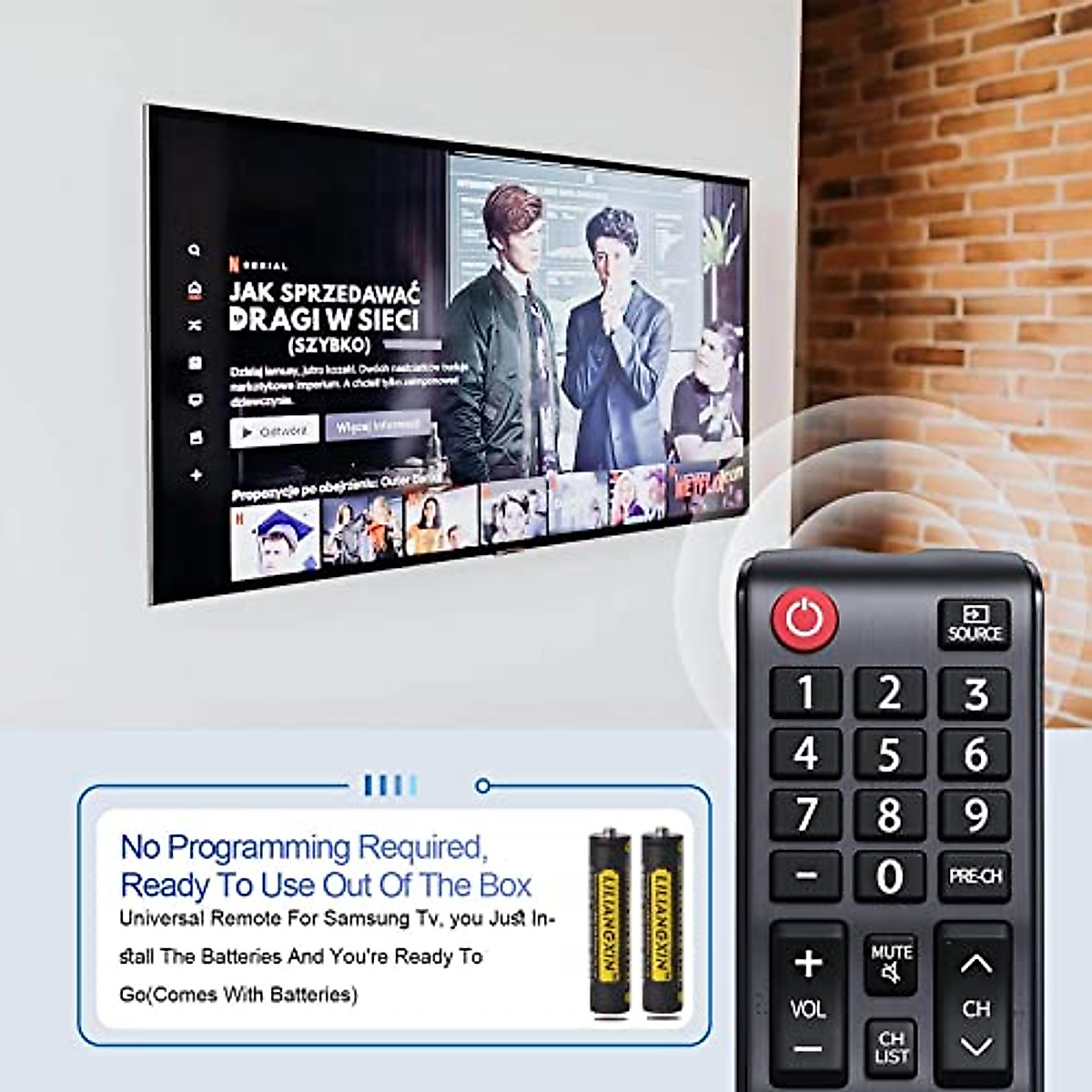 Upgrade Model Universal Remote for Samsung Tv Remote, Remote for Compatible All Samsung Smart TV, LED, LCD, HDTV, 3D, Series TV, Remote Control for Samsung Smart Tv Control Replacement