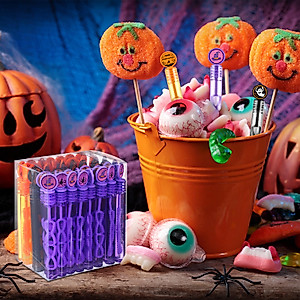 Liliful 100 Halloween Mini Bubble Wands Bulk Bubble Wands Tubes Party Favors Gifts Bubbles Halloween Toys for Halloween Party Supplies Trick or Treat Prizes Goodie Bags Fillers (Classic)