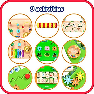 SPARK & WOW Crocodile Activity Walker - Ages 12m+ - Baby Activity Center Push Walker - 9 Different Activities - Teach Toddlers to Walk Through Play