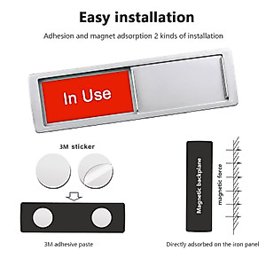 in Use or Available Sign,Vacant Occupied Sign for Home Office Hotles Hospital Restroom, Vacant Occupied Slider Door Sign Tells Whether Room in Use or Available, 7'' x 2''