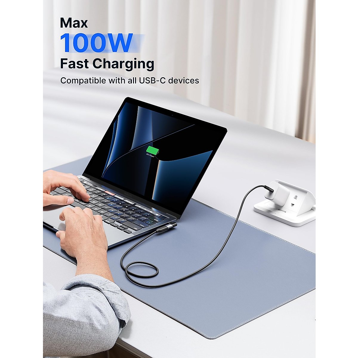 JSAUX 90 Degree USB-C Male to USB-C Female Adapter 2-Pack, 40Gbps Data Transfer PD 100W USB Type-C 3.1 Extender for Macbook, ROG Ally, Switch, Steam Deck, VR,iPhone 16 iPhone 15 and More USB-C Devices
