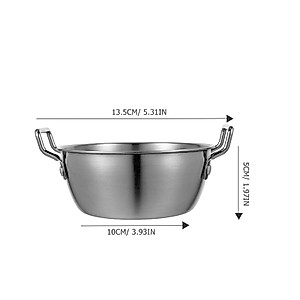 UPKOCH Ramen Cooking Pot 13cm Stainless Steel Pasta Stockpot Korea Noodle Pot Japanese Soup Serving Bowl Induction Saucepan Stewpot for Stovetop Camping Cookware Silver
