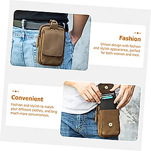 CUBTOL 2pcs Fanny Pack Pocket Holster Multitool Holster Loincloth for Men Duty Belt Accessories Tool Pouch Belt Pouch Wear a Belt Men's Toolbox Pu Light Brown Waist Pack for Men