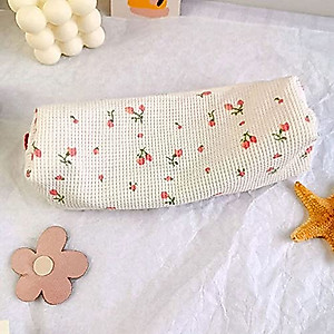 MNTT Pencil Cases,Simple School Pen Holder Makeup Bag Women Stationery Pencil Bag Storage Bags Small Flowers(Pink)