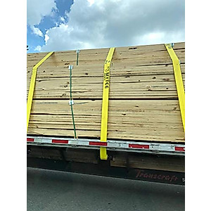 Mytee Products (10 Pack Winch Straps 4" x 27' Yellow Heavy Duty with Flat Hooks WLL# 5400 lbs | Flatbed Straps Tie Down 4 Inch Cargo Control Truck Straps for Flatbed Truck Utility Trailer