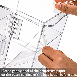 ZENFUN 5 Layers Acrylic Belt Organizer, Square Stackable Belt Storage Box Clear Display Case Vanity Organizer for Watch, Hair Accessories, Jewelry, Closet and Drawer