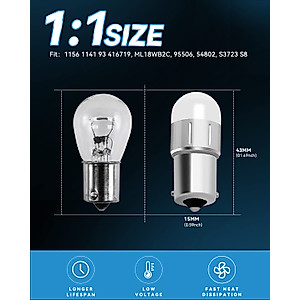 Keiurot 93 Bulb 89 67 Led Bulb S8 BA15S 1156 1141 Bulb 10-30Volt AC/DC for Desk Lamp,Outdoor Landscape Patio Lighting,Pathway Lights,RV Camper Marine Boat Trailer Lighting White,2Pack