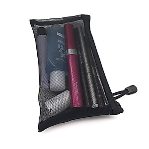 Outman Pack of 5 pcs Multipurpose Nylon Mesh Cosmetic Bag Makeup Travel Cases Pencil Case Travel Organizers