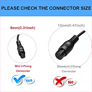 WYNESS 42V 2A Electric Scooter Battery Charger 3-Prong Connector, Smart Universal for 36 Volt Lithium Battery, for Pocket Mod, Sports Mod, Millet Power Supply