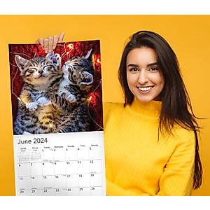 Kittens 2024 Hangable Wall Calendar - 12" x 24" Open - Cute Kitty Cat Photo Gift - Sturdy Thick Beautiful Kitten Photography - Large Full Page 16 Months for Organizing & Planning - Includes 2023