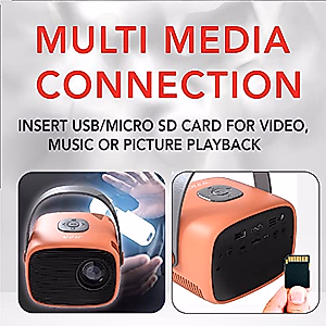 RCA RPJ264 Portable Home Theater Projector - Premium Quality - White Brightness - Projector Compatible with PC, TV Box, PS4- HDMI/USB/VGA- (Coral)