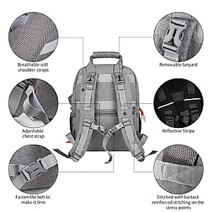 Homfu Diaper Bag Backpack with Changing Pad for Mommy Bags Grey Laptop Travel Backpacks Multifunction Dad Diaper Bag Waterproof Large Capacity Maternity Back Pack for Mom Boys Girls