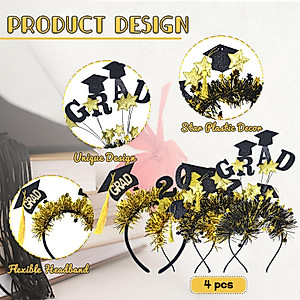 Zaruatu 4 Pcs Graduation Hat Headband Insert Mini Cap Hair Accession Party Favors 2024