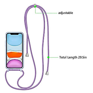 ZTOFERA Crossbody Case for iPhone 11,iPhone 11 with Lanyard Strap Protective Case Adjustable Neck Rope Liquid Silicone Soft Cover for iPhone 11 6.1 Inch,Violet