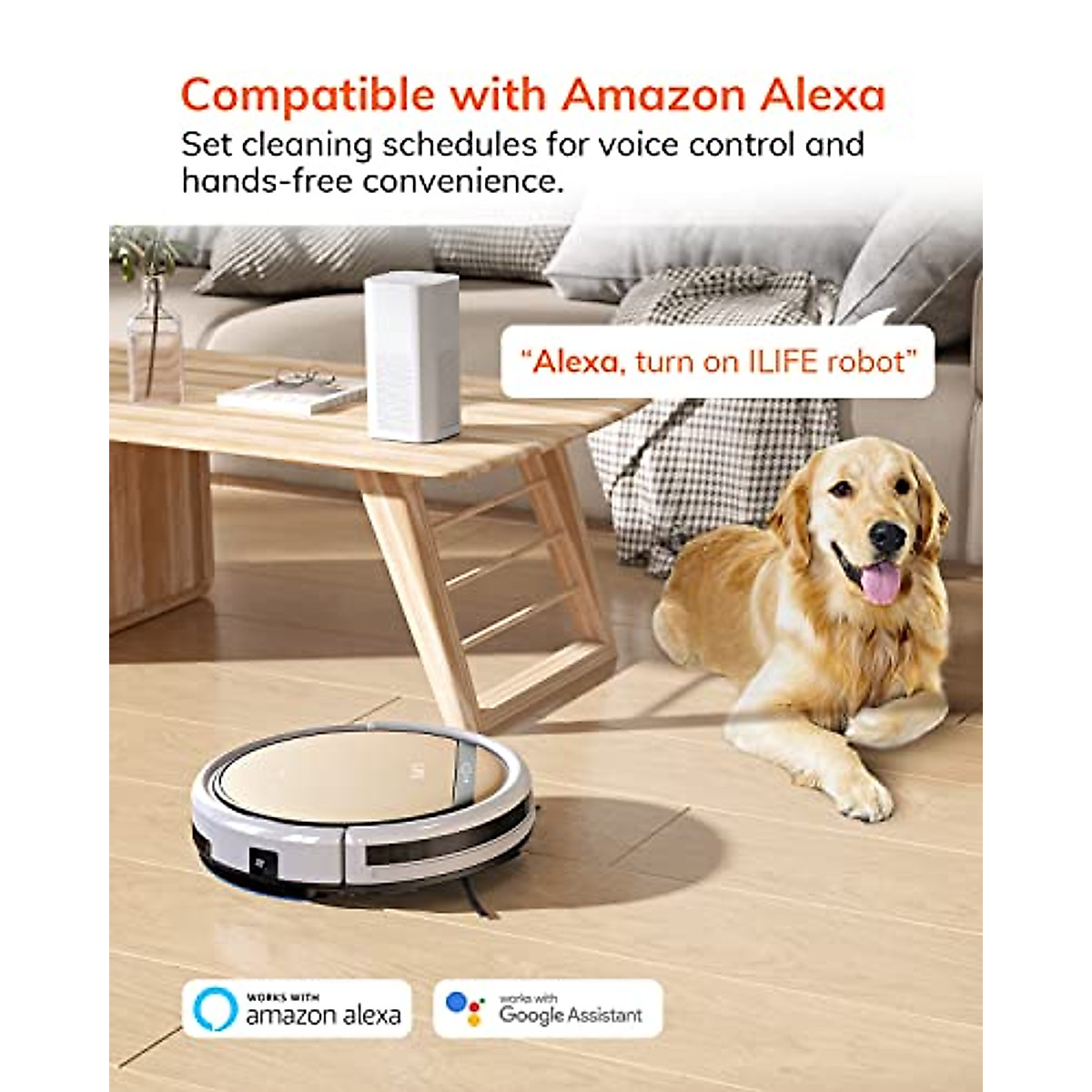 ILIFE V5s Plus Robot Vacuum and Mop Combo with Wi-Fi/App/Alexa, Automatic Self-Charging Robotic Vacuum Cleaner, Slim and Quiet, Cleans Hard Floors Carpets and Pet Hair (V5s Pro Upgrade Version)