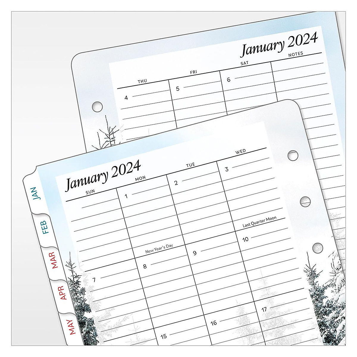 FranklinCovey - Seasons Two-Page Monthly Calendar Tabs (Compact, Jan 2024 - Dec 2024)