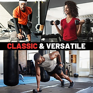 PAPABABE HEX Dumbbell Set, Rubber Encased Home Gym Dumbbells, Exercise & Fitness Weights Dumbbells Set of 2 for Women & Men, Hand Weight for Strength Training (A Pair of 20 25 30 35 40 LB Dumbbell)