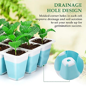 Hanaoyo Reusable Seed Starter Tray, Seed Starter Kit with Flexible Pop-Out Cells, 5 PCS Seedling Starter Trays for Seed Starter, Indoor Greenhouse Seeding Planting Growing