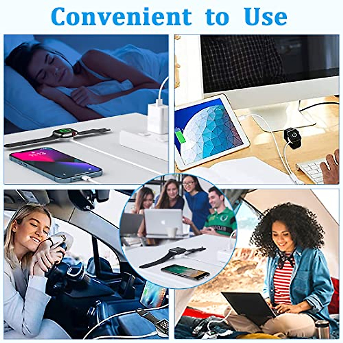 [Apple MFi Certified] 2 in 1 for Apple Watch Charger Portable Wireless Watch Charging Cable Compatible with Apple Watch Series 8/7/SE/6/5/4/3/2/1 and iPhone 12/13/14/Pro/Max/XR/XS Max/X