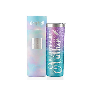 Onebttl Writer Gifts for Women - Future Author - 20oz/590ml Glitter Stainless Steel Insulated Tumbler with Straw - Graduation/Birthday/Christmas Gift for Writers, Novelist