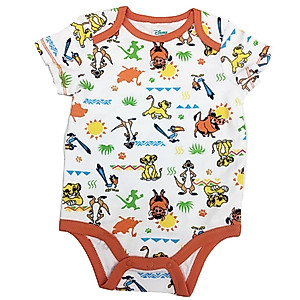Disney Lion King Infant Baby Boys 5 Pack Short Sleeve Bodysuits Lion King 18 Months