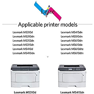Leize Compatible Toner Cartridge Replacement for Lexmark 50F1H00 501H 501 50F1000 for Lexmark MS310 MS310dn MS312 MS312dn MS315 MS410 MS415 MS510 MS610 MS610dn Printer (Black 5,000 Pages, 1-Pack)