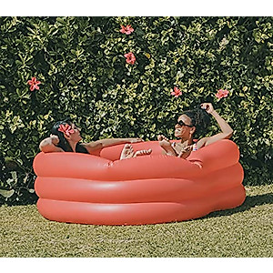 Ban.do Red Heart-Shaped Inflatable Swimming Pool, Large Blow Up Pool Fits 2-3 Adults, Red Heart