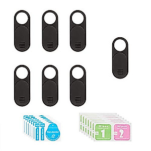 Webcam Cover, Sonku 7 Pack Web Camera Bloker Compatible with Laptop, PC, MacBook, iMac, Computer, iPad, Pro, Smartphone, Ultra Thin Design Protect Your Privacy Security Digital Sliding Covers - Black