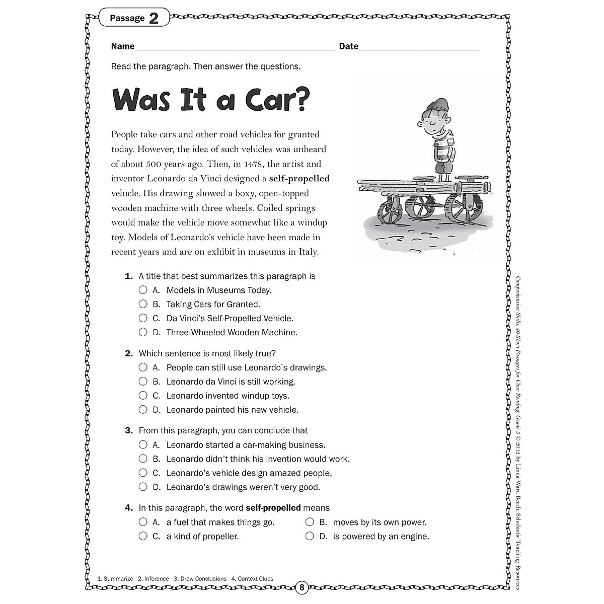 Scholastic Teaching Resources SC-546056 Comprehension Skills Gr 5 40 Short Passages For Close Reading