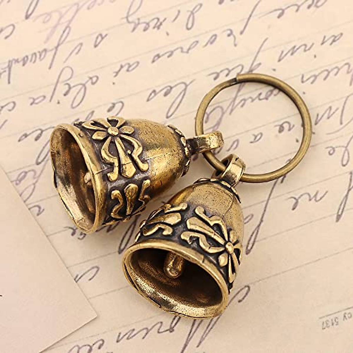 kcrygogo Copper Collar Bell for Small Pet, 0.7 inch Bell for Cats and Small Dogs,Noise Maker Anti-Theft Bell with Silver Pet Anti-Lost ID Pendant Tags (2Set)