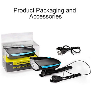 Bike Light with Horn Set,Rechargeable Bicycle Light with Bell,Bike Front Light for Electric Scooter Kids,Bicycle Front Light with 2 Modes Sound Siren,3 Lighting Modes