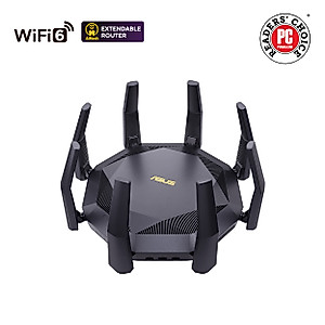 ASUS RT-AX89X (AX6000) Dual Band 12-stream WiFi 6 Extendable Router, Dual 10G Ports, Gaming Port, Mobile Game Mode, Subscription-free Network Security, Instant Guard, VPN, AiMesh Compatible
