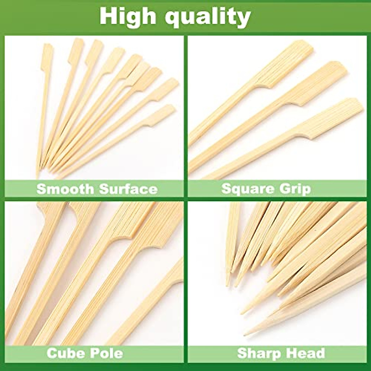 800 Pack 6 Inch Bamboo Skewers for Appetizers Food Toothpicks Wood Picks for Cocktail, Grilling, BBQ, Barbecue, Fruit, Kebab, Sandwiches, Cheese, Sausage, Veggies, Desserts, Salad, Party Favor