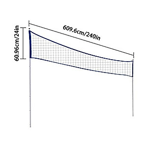 Badminton Net, Outdoor Portable Volleyball Net, Adjustable Foldable Badminton Tennis Volleyball Net with Stand Pole, for Beach Grass Park Outdoor Venues
