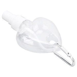 BORDSTRACT Travel Spray Bottle 50ml, Transparent Empty Heart Shape Plastic Containers for Camping, Hiking, Cleaning and Skin Care Atomizer with Keychain (White)