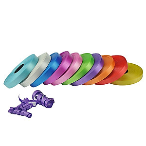 10 Pack Crimped Curling Ribbon Colorful Assorted for Gift Package Wrapping,Bows, Crafting, Wedding,Party (3/8 Inch Multicolor)