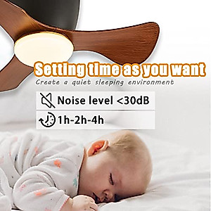 GESUM Ceiling Fan with Lights Remote Control, 22 lnch Small Ceiling Fan with Light 3 Reversible Blades, Low Profile Ceiling Fan for Kitchen Bedroom Dining room, 3 Colors, 6 Speeds, Black…