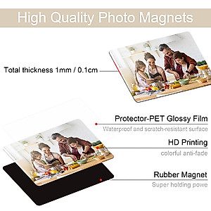 Custom Magnet Add Your Photo Fridge Magnets Home Decoration Photo Refrigerator Magnets Office and Kitchen Locker Magnets (Rectangle（1pcs）)