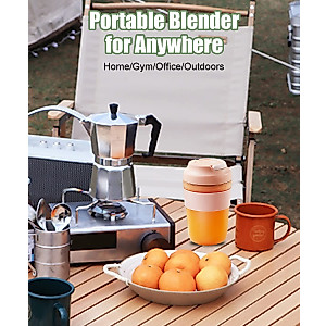 14Oz Mini Portable Blender for Shakes and Smoothies, Personal Size Blender for Traveling, Outdoor, Gym, Office, Rechargeable Mini Juicer Cup with Ice Cube Tray Included