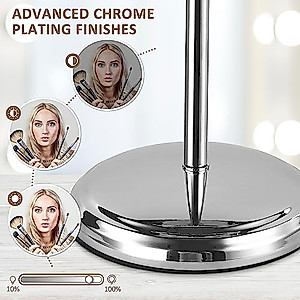EAPUDUN 9" Makeup Mirror with Lights, 84 Premium LED Beads Lighted Rechargeable Makeup Mirror with 3 Colors Modes Brightness Adjustable, 1X/7X Magnifying Mirror with 360° Rotation - Chrome