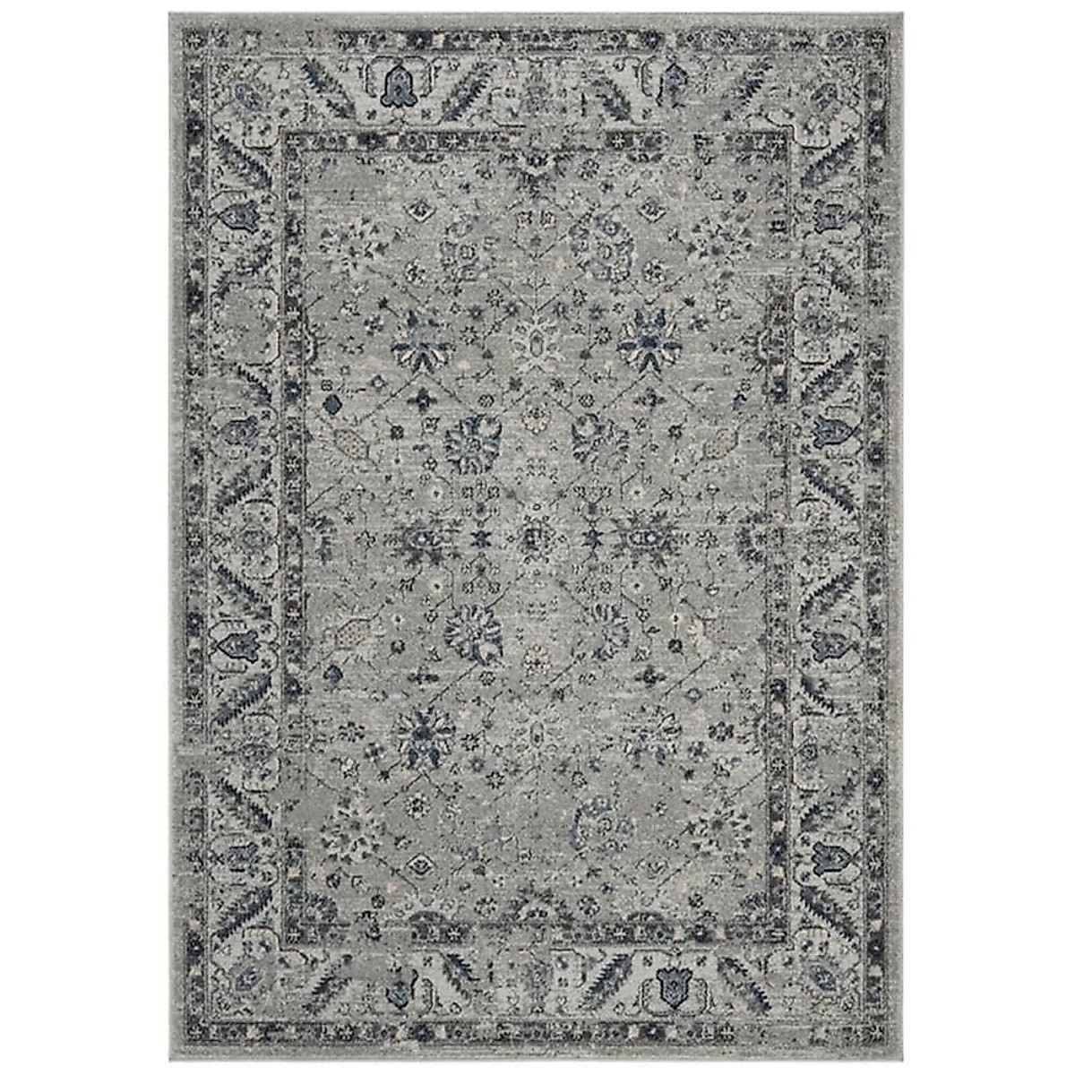 SAFAVIEH Charleston Collection Area Rug - 9' x 12', Grey & Dark Grey, Oriental Distressed Design, Non-Shedding & Easy Care, Ideal for High Traffic Areas in Living Room, Bedroom (CHL413F)