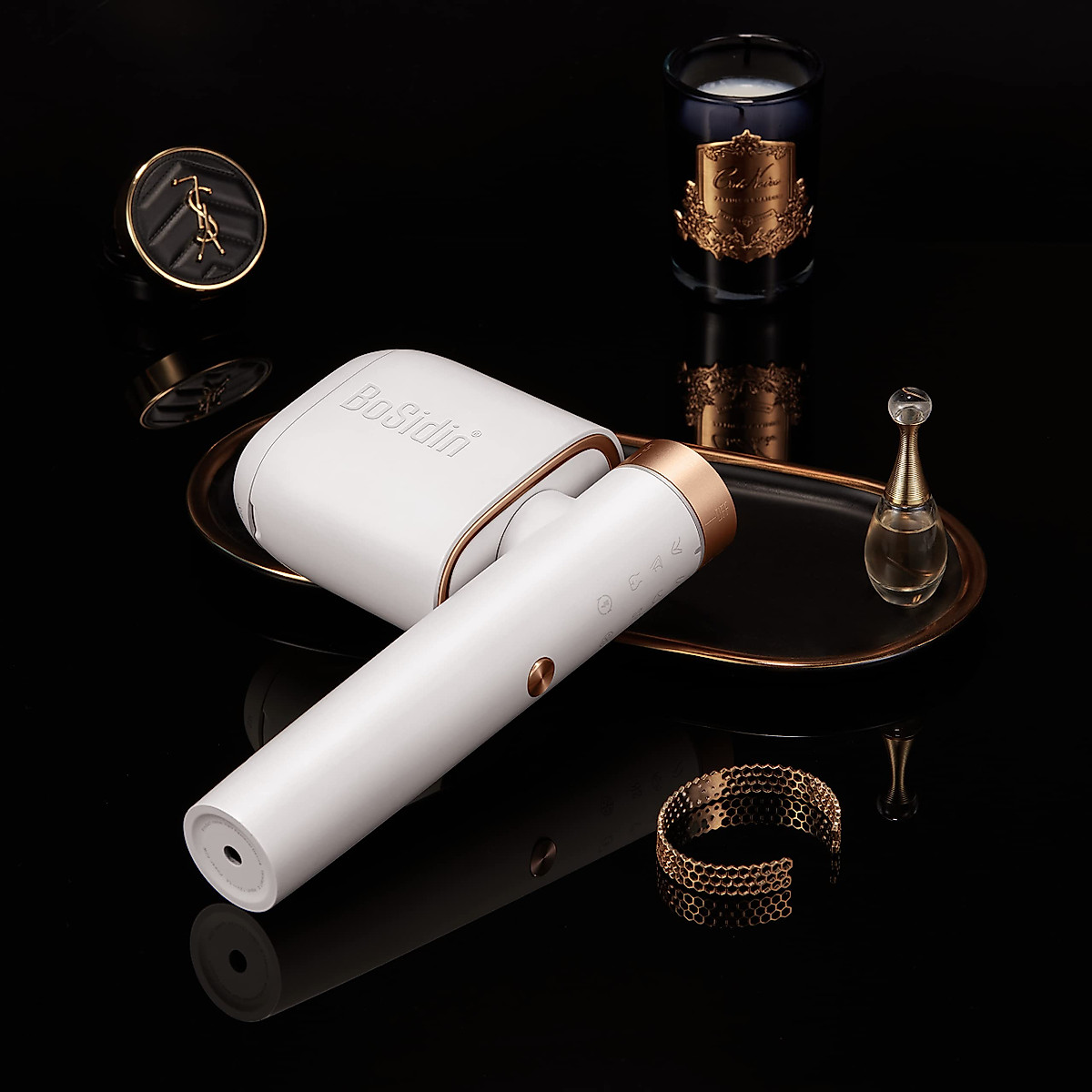 BoSidin Pro Permanent Hair Removal Device, Precision for Facial Peach Fuzz, Underarms, Bikini Line and Legs (White)