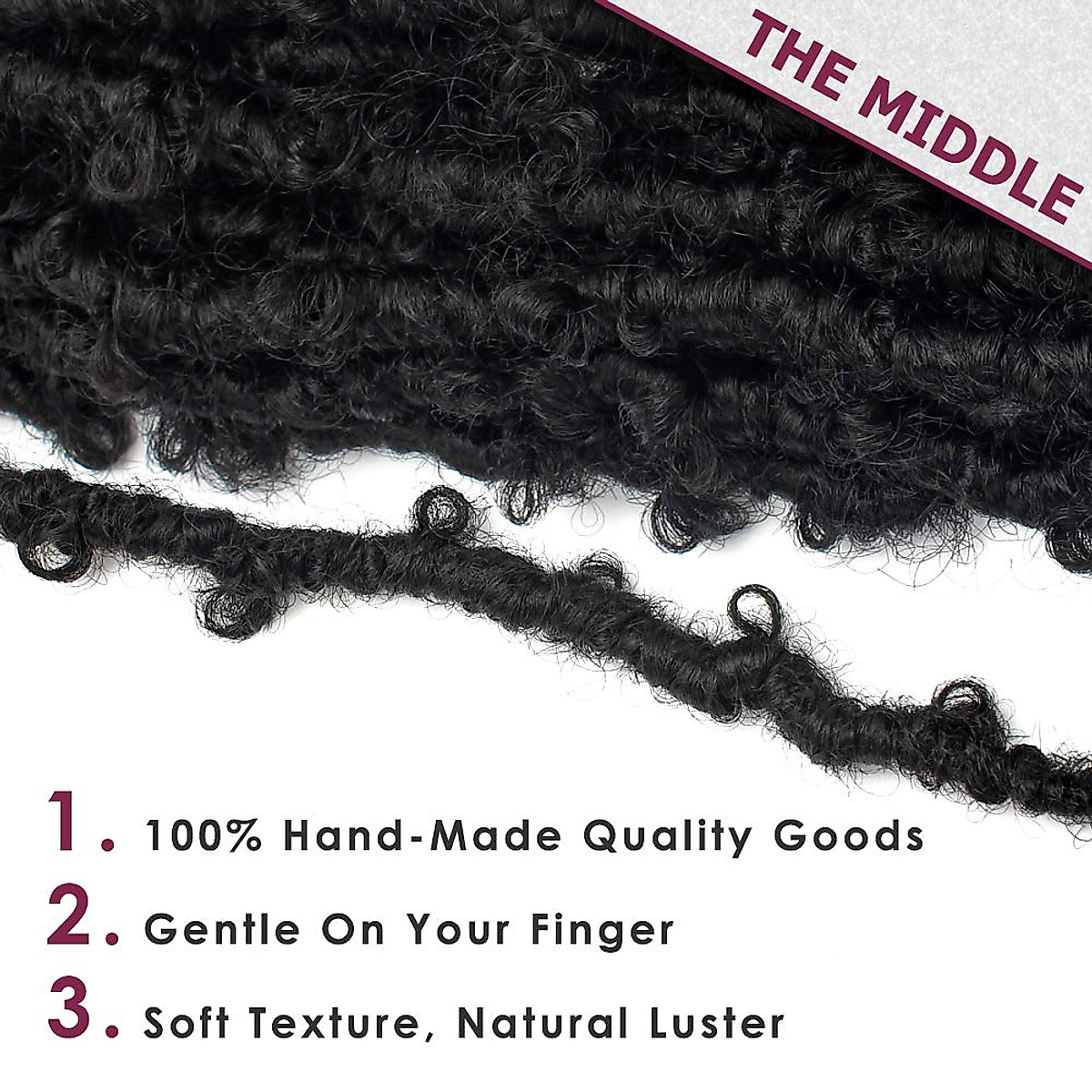Niseyo 6 Packs Butterfly Locs Crochet Hair 12 Inch Pre Looped Natural Black Distressed Locs Crochet Braids (1B)